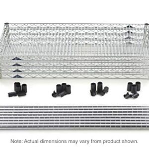 Metro EZ1860NC-4 Super Erecta Industrial Wire Shelving 4-Shelf Convenience Pak, Chrome, 18" x 60" x 74.5"