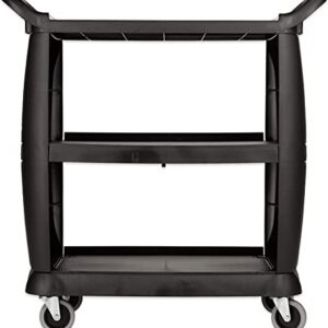 Carlisle FoodService Products Plastic Bussing Cart, 300 lb Capacity, 36.25" x 18"x 38", Black, Small