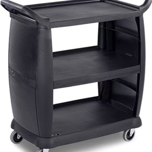 Carlisle FoodService Products Plastic Bussing Cart, 300 lb Capacity, 36.25" x 18"x 38", Black, Small