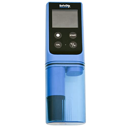 Solaxx MET01A SafeDip Digital Test Meter for pH, Chlorine, Salt and Temperature Blue