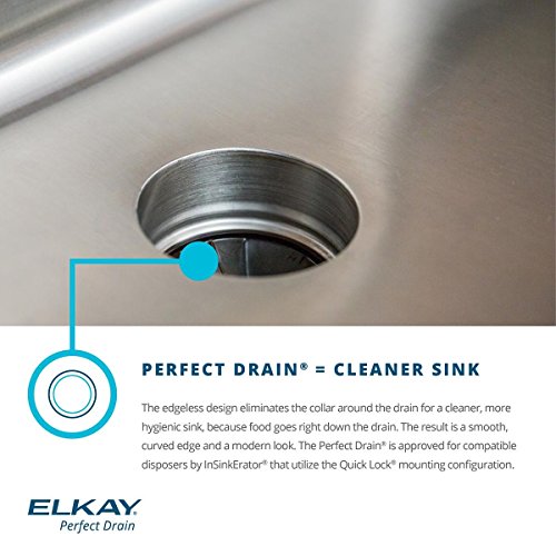 Elkay DLR221910PD1 Lustertone Classic Single Bowl Drop-in Stainless Steel Sink with Perfect Drain