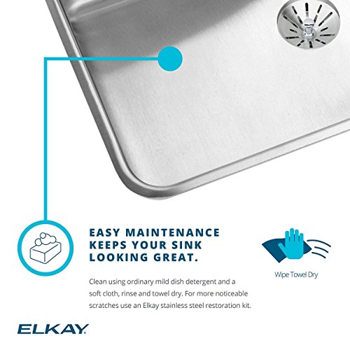 Elkay DLR221910PD1 Lustertone Classic Single Bowl Drop-in Stainless Steel Sink with Perfect Drain