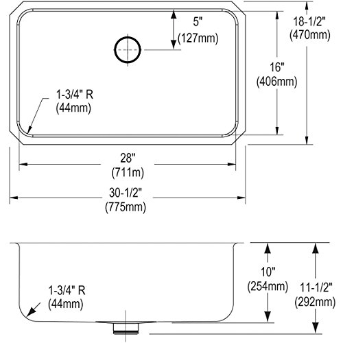 Elkay ELUH281610PD Lustertone Classic Single Bowl Undermount Stainless Steel Sink with Perfect Drain