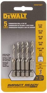 dewalt drill tap set, 5-piece (dwadt5set),silver