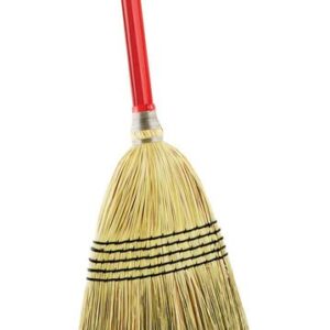 Libman 502 Big Corn Broom with 100% Broomcorn Fiber, 12" Sweep Surface