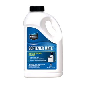 pro products softener mate, whole house water softener system cleaner, removes limited iron, manganese, silt, metal, and organic compounds that cause inefficiencies, 4 lbs