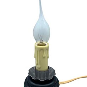 Creative Hobbies® Rustic Country Candle Lamp, 5 in, On/Off Switch, Metal Trim, Plug-in