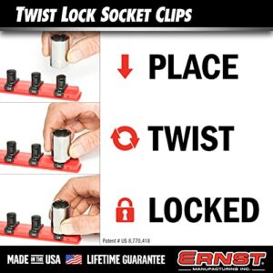 ERNST 8440-Black 1/4-Inch Dura-Pro Twist Lock Socket Clips, 22-Pack, Black