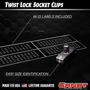 ERNST 8440-Black 1/4-Inch Dura-Pro Twist Lock Socket Clips, 22-Pack, Black