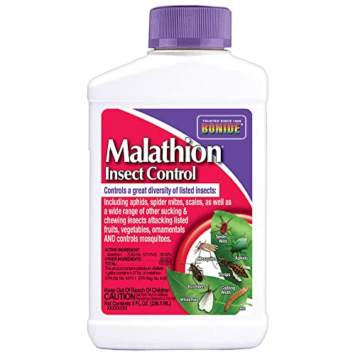 Bonide Malathion Insect Control, 8 oz Ready-to-Mix Concentrate Bug & Spider Mite Killer for Outdoor Garden Use