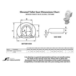 Maddak Inc. Maddak 72571-1005 Ableware Hinged Elevated Toilet Seat, Elongated, white