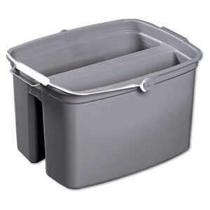 rubbermaid commercial 2617gra double utility pail, 17qt, gray