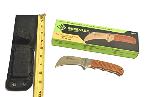 Greenlee Fixed Blade Knife, Hawk Bill, 10.8 In, Brwn