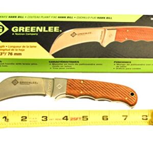 Greenlee Fixed Blade Knife, Hawk Bill, 10.8 In, Brwn