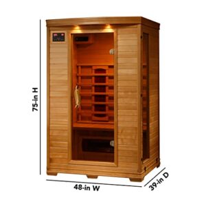 HeatWave BSA2406 2-Person Deluxe Ceramic Infrared Sauna, 1-2, Hemlock