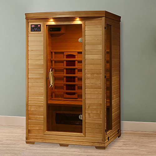 HeatWave BSA2406 2-Person Deluxe Ceramic Infrared Sauna, 1-2, Hemlock