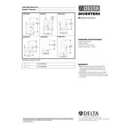 Delta Faucet U4920-PK 3-Way Shower Arm Diverter with Handshower Mount, Chrome,1