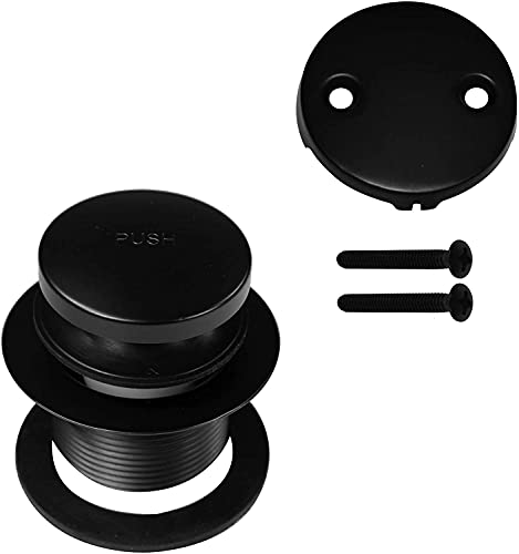 Westbrass 593244-62 White 1-1/2" Tubular Tip Toe Bath Waste Drain Kit, Matte Black, 1 Pack