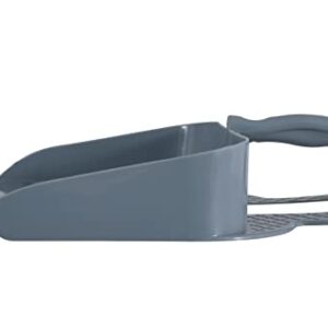 Superio Heavy Duty Plastic Step-on Dustpan with Comfort Grip Handle Grey, Durable, Lightweight Multi Surface Dust Pan Easy Broom Sweeping, 10-inch Wide, 1-Pack