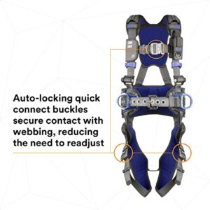 3M 1113127 DBI-SALA ExoFit X300 Comfort Construction Positioning Safety Harness, Construction Fall Protection, Aluminum Back and Hip D-Rings, Auto-Locking Quick Connect Leg and Chest Buckles, Large