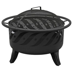 landmann usa 23172 patio lights firewave firepit, black