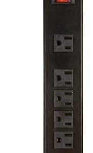 Prime Wire & Cable PB801120 6-Outlet Metal Power Strip with 14-3 SJT 10-Feet Cord,Black