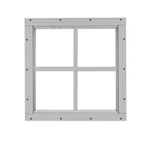 square shed window 12" x 12" white flush mount, playhouse windows, chicken coop windows