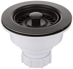 houzer 190-9265 3.5" drain openings sink strainer, matte black