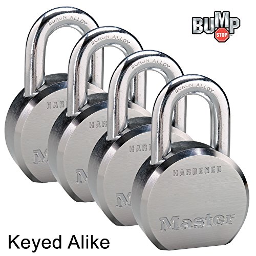 Master Lock - (4) High Security Pro Series Keyed Alike Padlocks 6230NKA-4 w/ BumpStop Technology