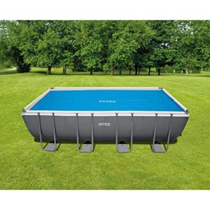 INTEX 28016E Solar Pool Cover: For 18ft Rectangular Frame Pools – Insulates Pool Water – Reduces Water Evaporation and Chemical Consumption – Keeps Debris Out