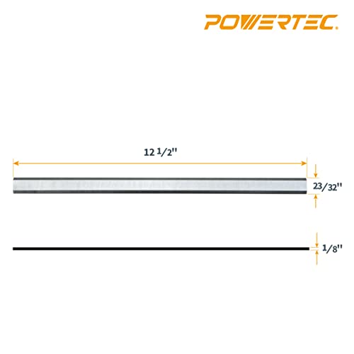 POWERTEC 128184 12-1/2-Inch Planer Knivies for Wilton 34463, HSS, Set of 2