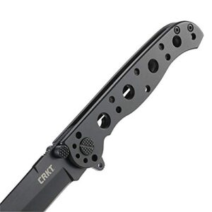 CRKT M16-01KS EDC Folding Pocket Knife: Everyday Carry, Black Blade, Frame Lock, Stainless Steel Handle, Reversible Pocket Clip