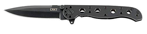 CRKT M16-01KS EDC Folding Pocket Knife: Everyday Carry, Black Blade, Frame Lock, Stainless Steel Handle, Reversible Pocket Clip