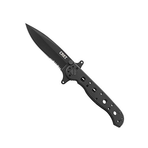 CRKT M16-01KS EDC Folding Pocket Knife: Everyday Carry, Black Blade, Frame Lock, Stainless Steel Handle, Reversible Pocket Clip