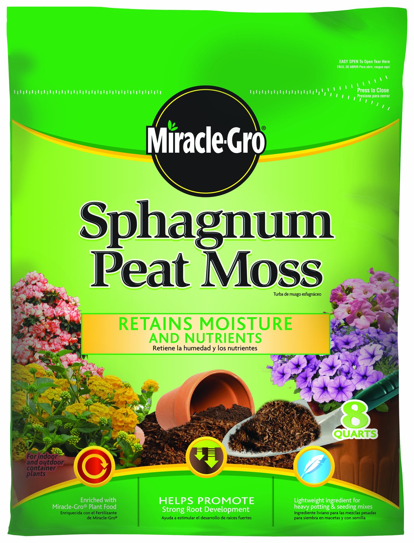 Miracle-Gro Sphagnum Peat Moss, 8-Quart