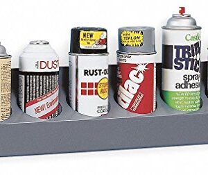 Durham 385-95 Gray Cold Rolled Steel 6 Sections Aerosol Can Caddy, 21-1/2" Width x 5-1/4" Height x 3-1/8" Depth