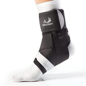 bioskin trilok ankle brace for women & men - ankle brace for sprained ankle, plantar fasciitis relief, foot arch support, peroneal tendonitis relief, & pttd support