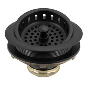 westbrass d214-62 3-1/2" post style large kitchen sink basket strainer, matte black