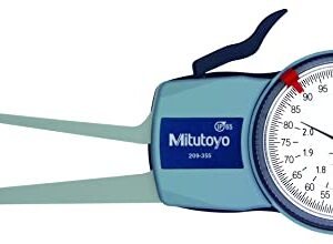 Mitutoyo 209-352 Caliper Gauge, Pointed Jaw, White Face, 0.4-1.2" Range, +/-0.0015" Accuracy, 0.0005" Resolution, Meets IP65 Specifications