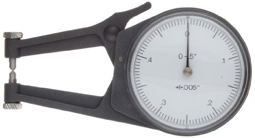 Mitutoyo 209-457 Caliper Gauge, Pointed Jaw, White Face, 0-0.8" Range, +/-0.0015" Accuracy, 0.0005" Resolution, Meets IP65 Specifications