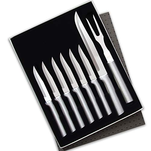 Rada Cutlery Meat Lover’s 8-Piece Steak Knife Gift Set – Stainless Steel Blades With Aluminum Handles