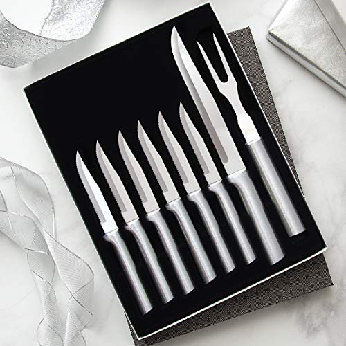 Rada Cutlery Meat Lover’s 8-Piece Steak Knife Gift Set – Stainless Steel Blades With Aluminum Handles