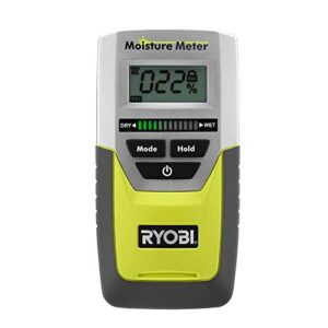 ryobi e49mm01 digital led pinless moisture meter for softwood, drywall, and masonry (9 volt battery included)