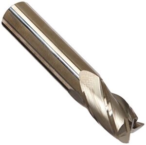 kodiak cutting tools kct131063 usa made solid carbide end mill, single end, 4 flute, 1/2" shank, 1-1/4" length of cut, 3" overall length, 1/2" diameter