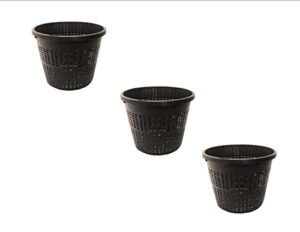 pond h2o 5" round water garden pond aquatic plastic mesh slotted plant basket x 3 pack, plastic water garden planting basket aquaponics, hydroponics slotted mesh