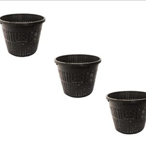 Pond H2o 5" Round Water Garden Pond Aquatic Plastic Mesh Slotted Plant Basket X 3 Pack, Plastic Water Garden Planting Basket Aquaponics, Hydroponics Slotted Mesh