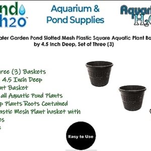 Pond H2o 5" Round Water Garden Pond Aquatic Plastic Mesh Slotted Plant Basket X 3 Pack, Plastic Water Garden Planting Basket Aquaponics, Hydroponics Slotted Mesh