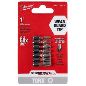 milwaukee elec tool 48-32-4615 1"torx ins bit set (7 piece)