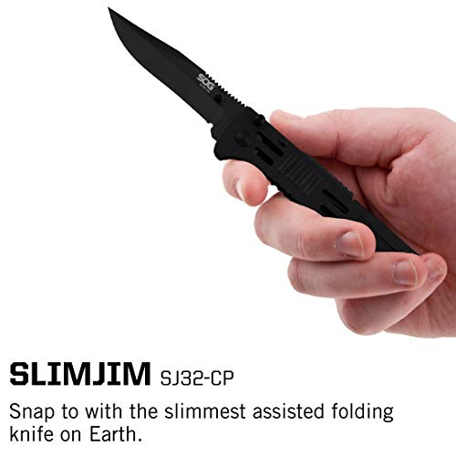 SOG Folding Knife SlimJim Slim Pocket Knife Black