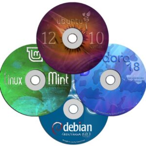 4 DVD Linux Collection - Ubuntu 12.10, Linux Mint 14, Fedora 18, and Debian 6